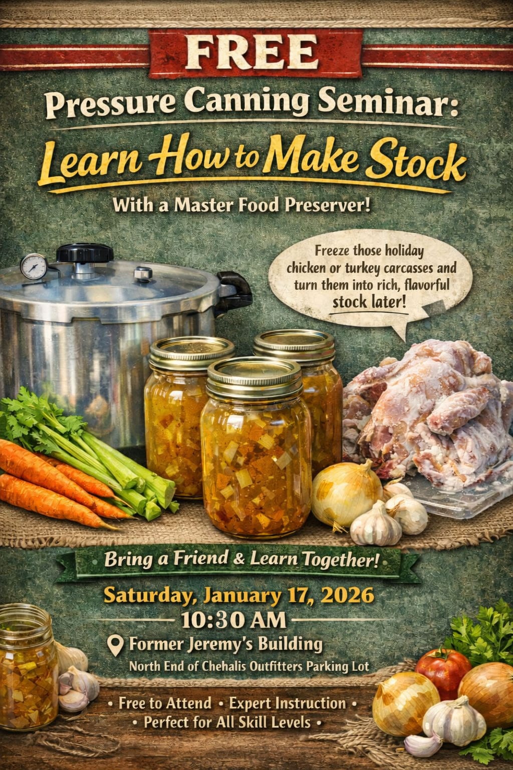 Free Pressure Canning Seminar - Experience Chehalis